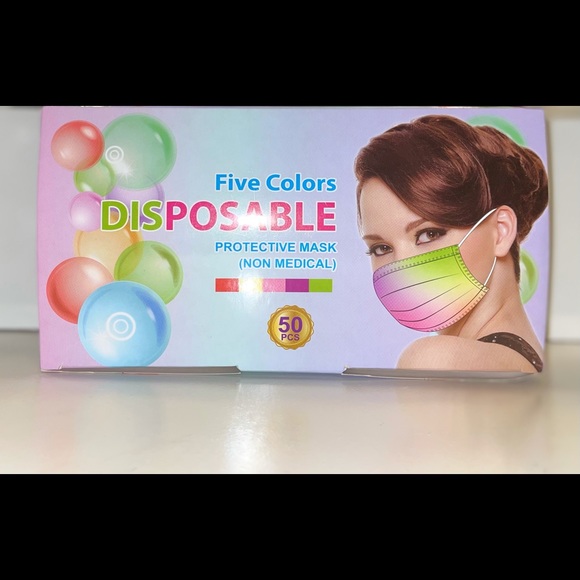 Other | Disposable Face Masks Protection 3ply Colorful 5 | Poshmark